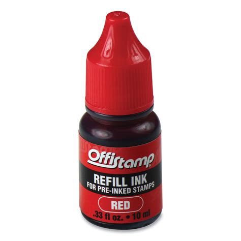 Offistamp Refill Ink For Pre Inked Stamps Oz Red Abel Supply