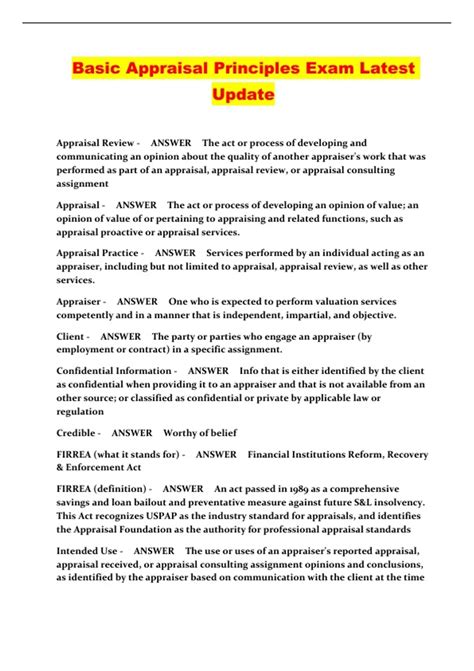 Basic Appraisal Principles Exam Latest Update Basic Appraisal Principles Stuvia Us