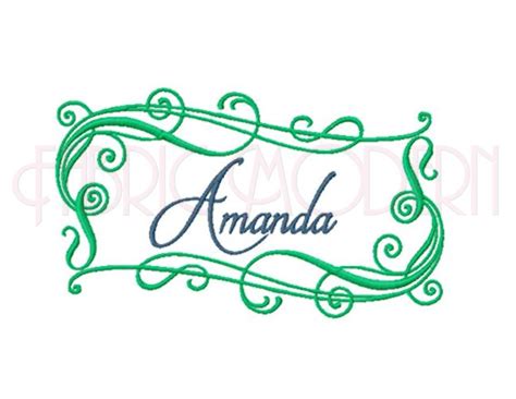 Monogram Frame Machine Embroidery Design Rectangle Monogram Square