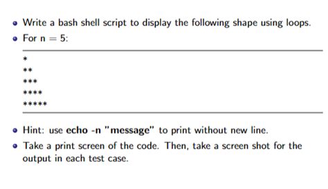 Solved Write A Bash Shell Script To Display The Following Chegg