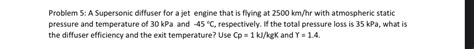 Solved Problem 5 A Supersonic Diffuser For A Jet Engine