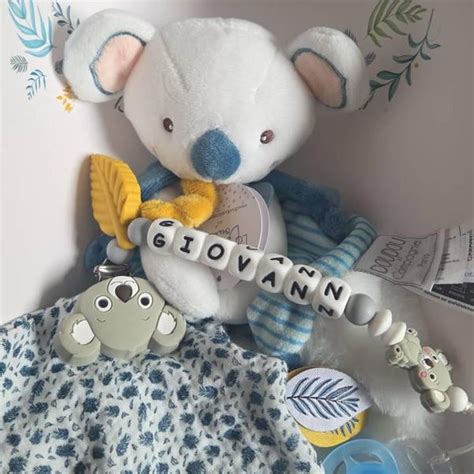 Personalized Hedgehog Pacifier Pacifier Clip With First Name Beige