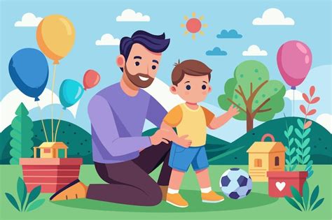 иллюстрация дня отца Премиум Ai сгенерированный вектор