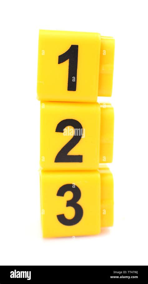 Educational Cubes With Different Numbers Isolated On White Stock Photo Alamy