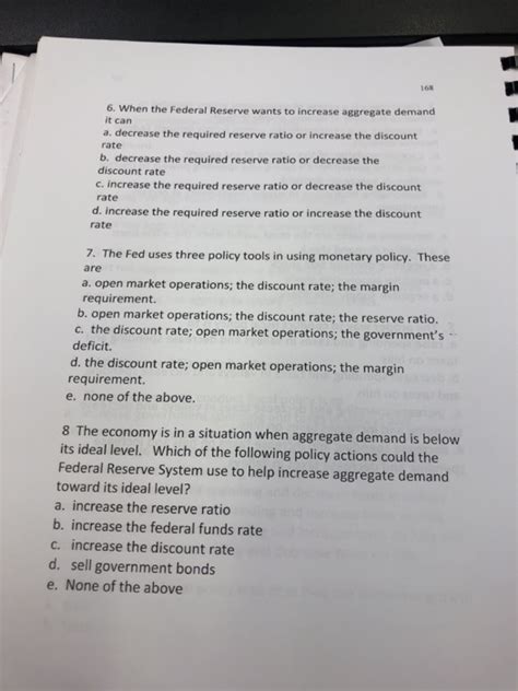 Solved 168 6 When The Federal Reserve Wants To Increase