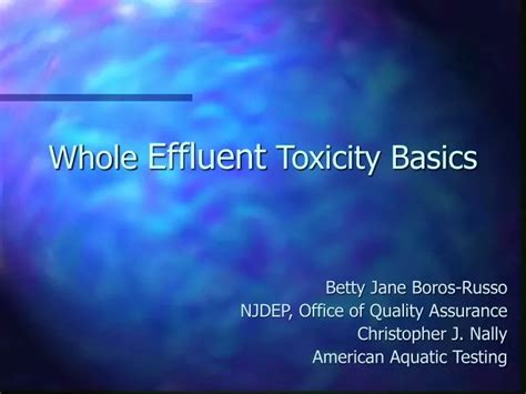 PPT Whole Effluent Toxicity Basics PowerPoint Presentation Free Download ID 964722
