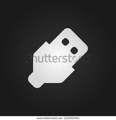 Usb Terminal Icon On Vector Black Stock Vector Royalty Free 2224034463 Shutterstock