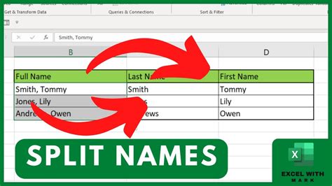 How To Separate Names In Excel Tutorial Youtube