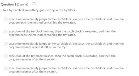 solved question 1 1 point dd in a try catch if something