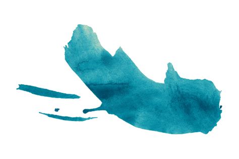 추상적 인 파란색 수채화 배경입니다 컬러풀한 아쿠아렐 페인트 텍스처 브러시 스트로크는 흰색으로 격리됩니다 생생한 잉크 얼룩 무늬 페인트 스플래시 건조한에 대한 스톡 사진 및