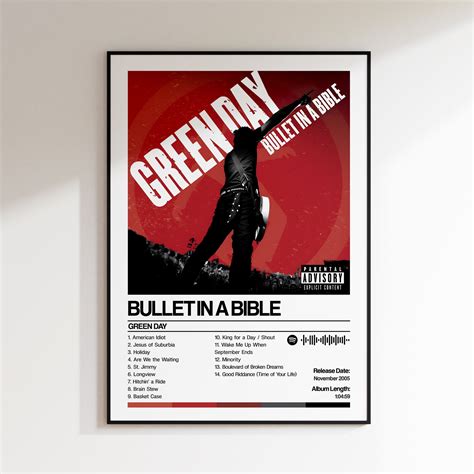 Green Day Bullet In A Bible Custom Album Artwork Print Unique