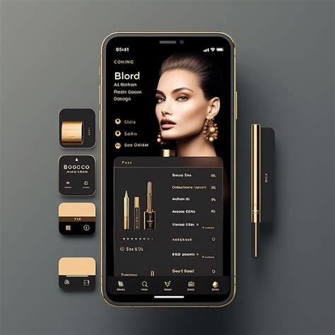 Premium AI Image Mobile App Layout Design Of Beauty Product Delivery With Glamorous And