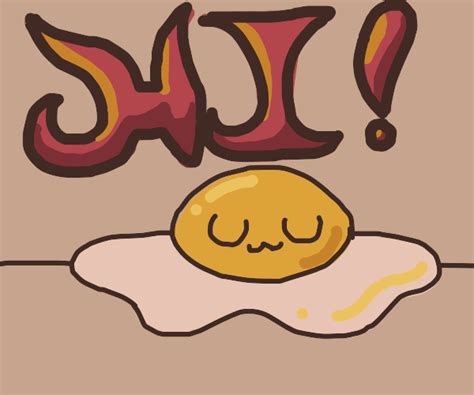 Cracked Egg With Uwu Face Says Hi Drawception