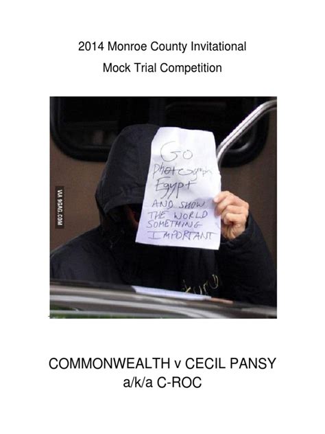 Mcba Mock Trial Invitational 2014 Problem Pdf Arrest Plea