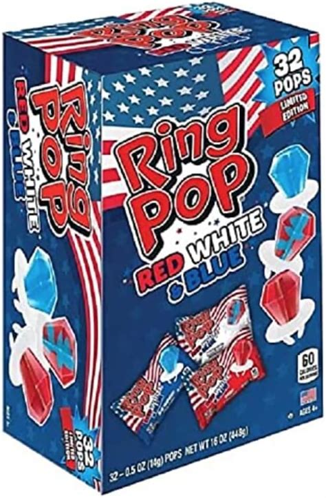 Tmp Ring Pop Limited Edition Red White And Blue Lollipop Variety