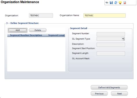 defining gl account segment structure