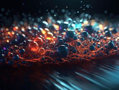 Premium Ai Image Abstract Molecule Model On Dark Background Created