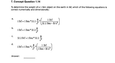 Solved Concept Question To Determine The Weight Of A Chegg Com