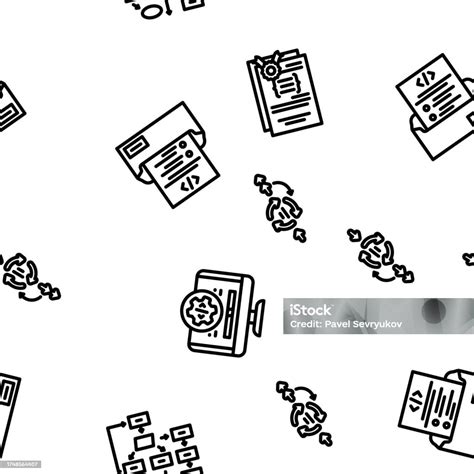 Software Compute Engineer Vector Seamless Pattern Stock Illustration