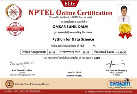 Nptel Nptel Python Datascience Iitmadras Swayam