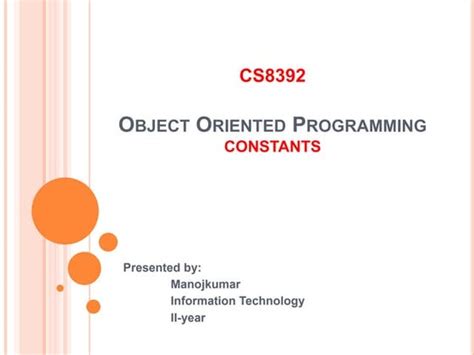 Constants In C Pptx Computing Technology And Computing