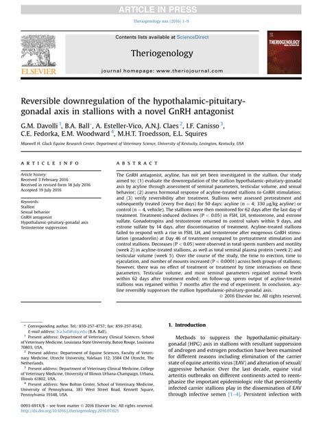 Pdf Effects Of A Third Generation Gnrh Antagonist On Reproductive