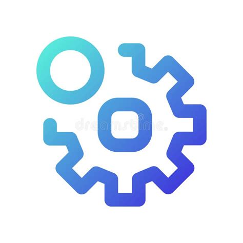 Settings Notification Pixel Perfect Gradient Linear Ui Icon Stock Vector Illustration Of