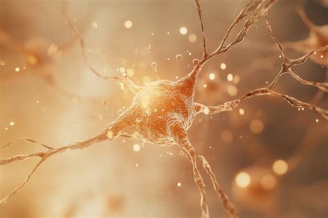 Detailed Macro Shot Of A Neural Synapse Firing In A Dynamic Biological
