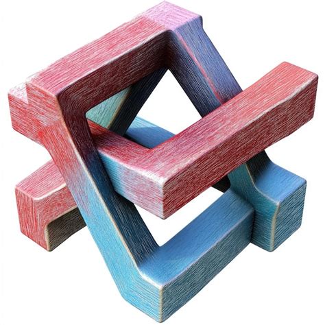 Premium Photo Interlocking D 3d Square Frame Connected Intersecting Squares Object