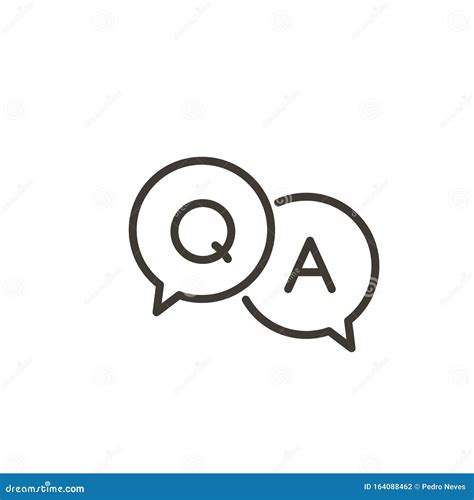 Questions And Answers Icon With Speech Bubble And Q And A Letters Vector Minimal Trendy Thin