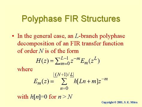 Digital Filter Structures The Convolution Sum Description Of