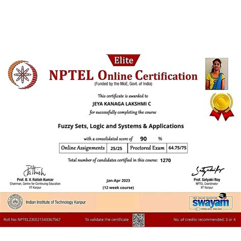 C Jeya Kanaga Lakshmi On Linkedin Nptel Fuzzy Java Programming