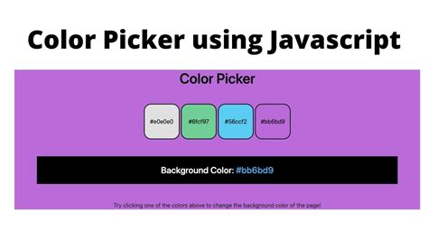 Ccbp JavaScript Practice Color Picker Source Code Color Picker Dynamic Application