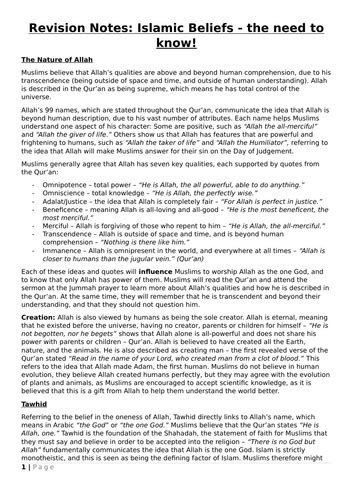Islam Revision Guide Aqa Gcse Re Teaching Resources