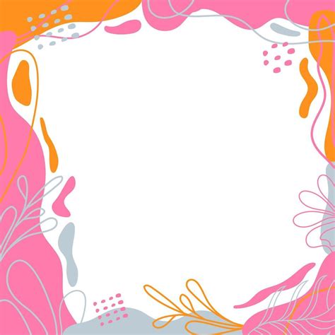 Vector Organic Abstract Background With Organic Shapes Lines Blobs Leaves Flower Outline