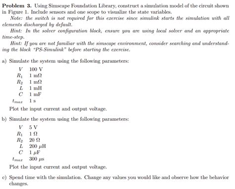 Solved Figure 1 Energizing Aproblem 3 ﻿using Simscape