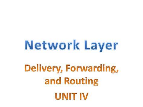 Sybsc It Computer Networks Unit Iv Network Layer Delivery Forwarding