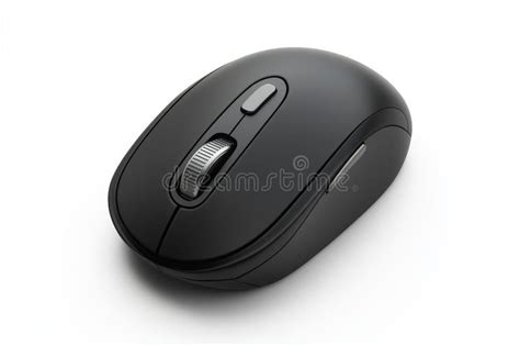 Black Computer Mouse With Scroll Wheel On White Background Neural