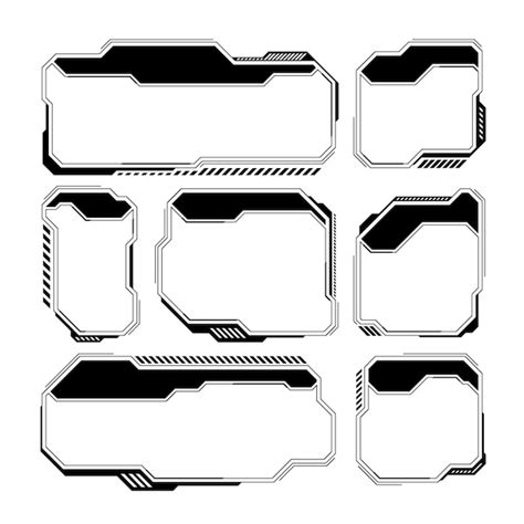 Premium Vector Black Futuristic Hud Or Ui Elements Scifi User Interface Text Boxes Callouts