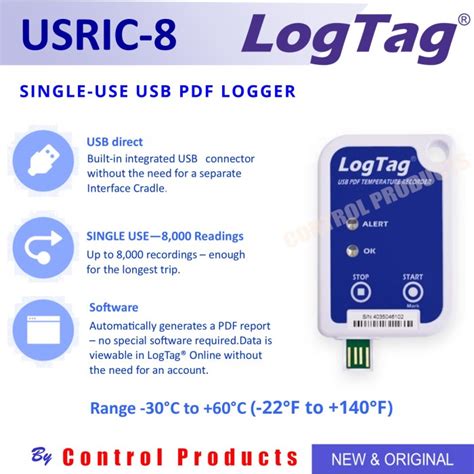 Jual USRIC LOGTAG Single Use USB PDF Logger Temperatur Data Logger Jakarta Barat