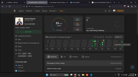 Day 6 Of Leetcode Without Any Chatbot Help 2278 Percentage Of Letter