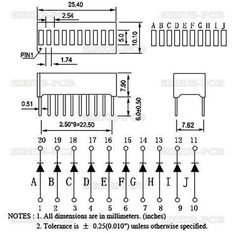 10 Segment Led Bar Graph Red