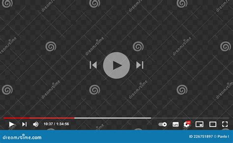 Kiev Ukraine August 08 2021 Youtube Multimedia Player Window Template Editorial Vector