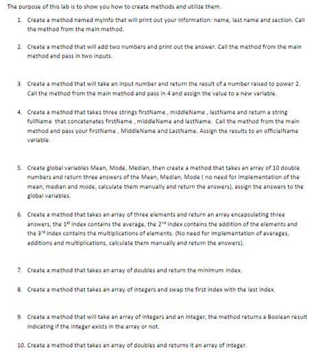 Solved 3 Create A Method That Will Take An Input Number And