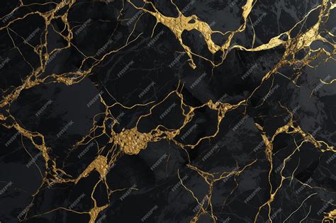 Premium Photo Black Marble Texture With Gold Veins