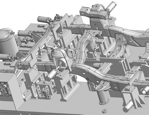 Industrial 3d Model Car Chassis Welding Fixture Machine World