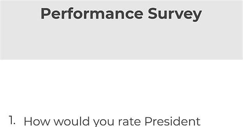 trump s official performance survey has only one question and doesn t include any negative