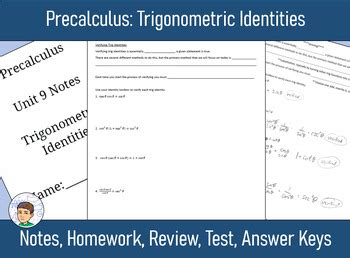 Precalculus Unit Trig Identities Notes HW Review Test Answers