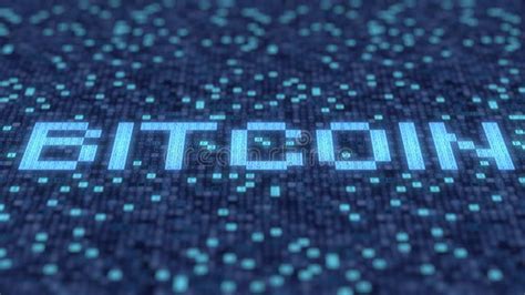 Symbols On A Blue Computer Screen Compose Bitcoin Word Loopable 3d Animation Stock Video