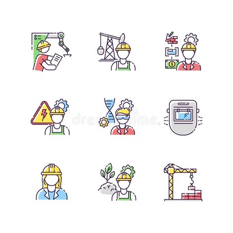 Manufacturing Worker Color Icons Stock Illustrations 472 Manufacturing Worker Color Icons